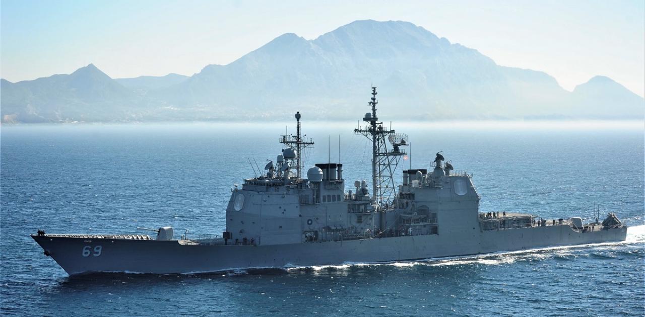 After the USS George H.W. Bush, the Ticonderoga-class cruiser USS Leyte ...