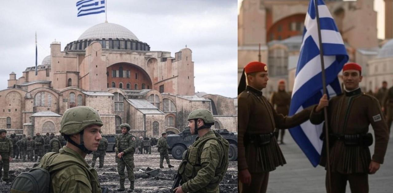 Viral έγινε εικόνα με τον ελληνικό στρατό στην Αγιά Σοφιά - Την ...