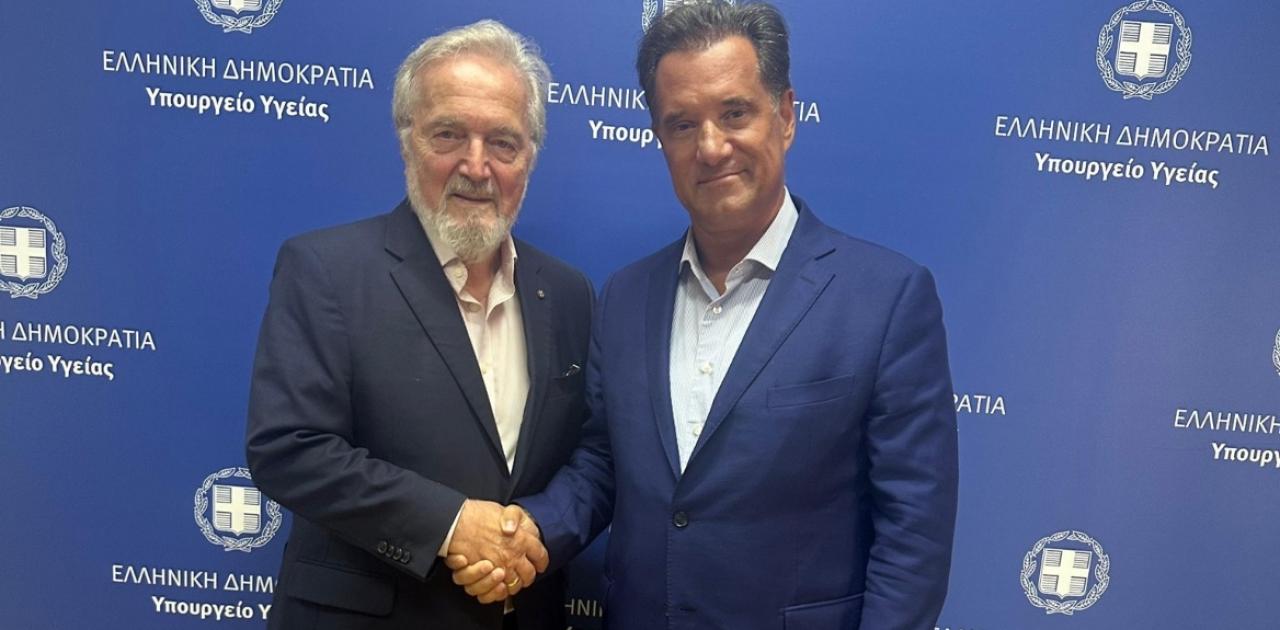 Ο Άδωνις Γεωργιάδης συναντήθηκε με τον συγγραφέα Νίκο Γκατζογιάννη με ...